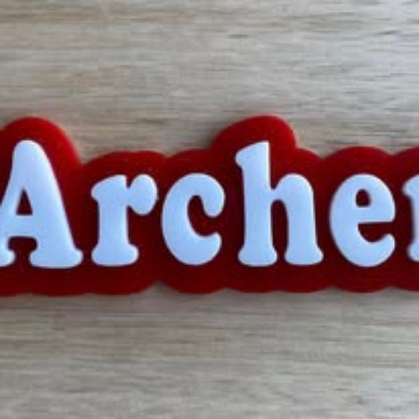 Double layered acrylic name keyring – Zack and Co Designs
